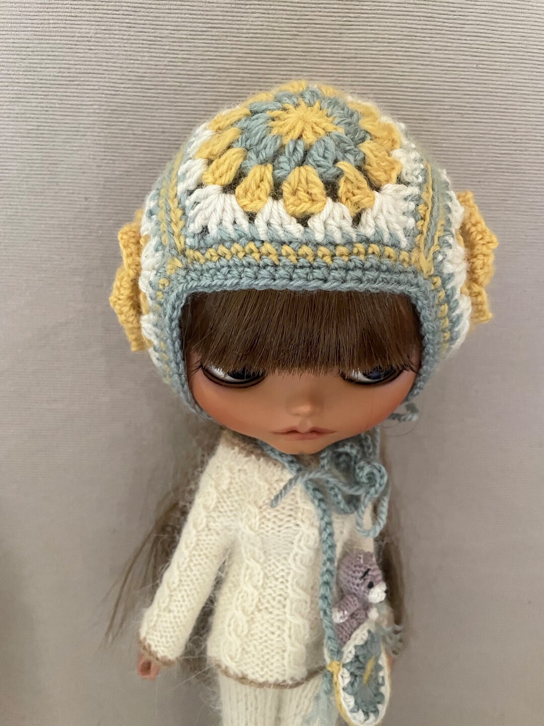 Blythe Crochet Granny Square Bonnet and Bag. - Etsy