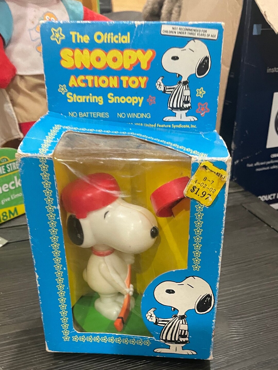 1958 New in Box Aviva Peanuts Snoopy Official Action Toy Ice Hockey ...