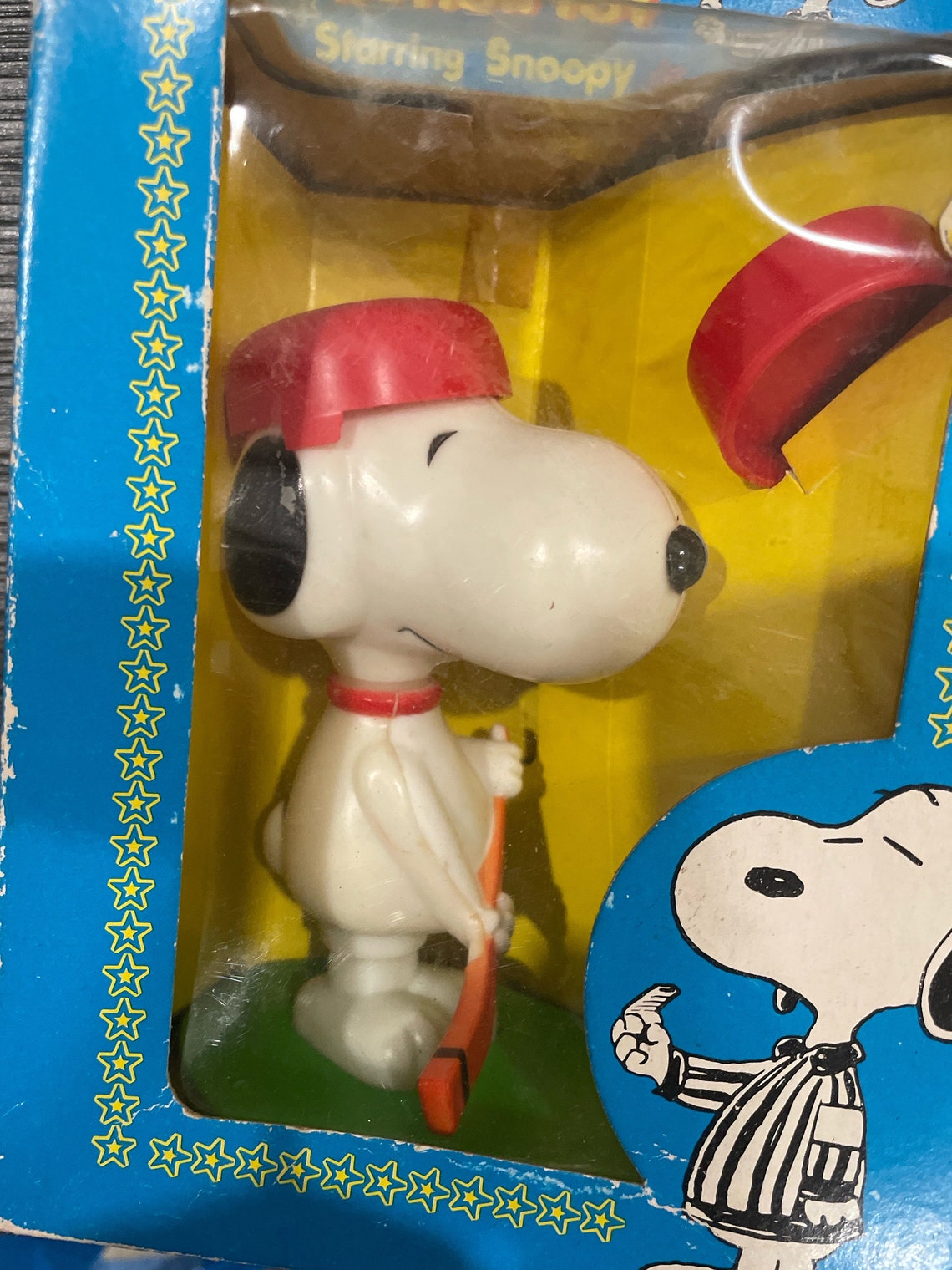 1958 New in Box Aviva Peanuts Snoopy Official Action Toy Ice Hockey ...