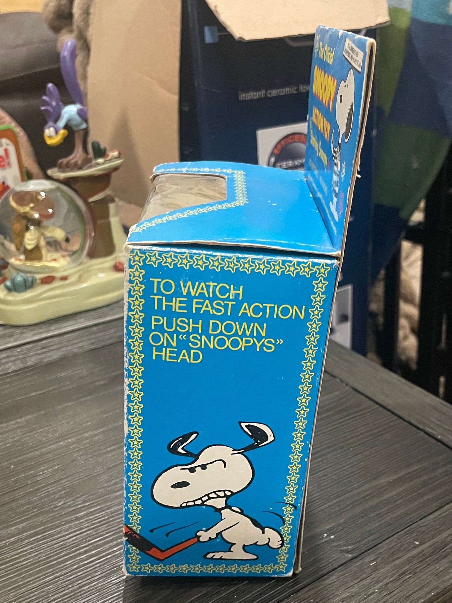 1958 New in Box Aviva Peanuts Snoopy Official Action Toy Ice Hockey ...