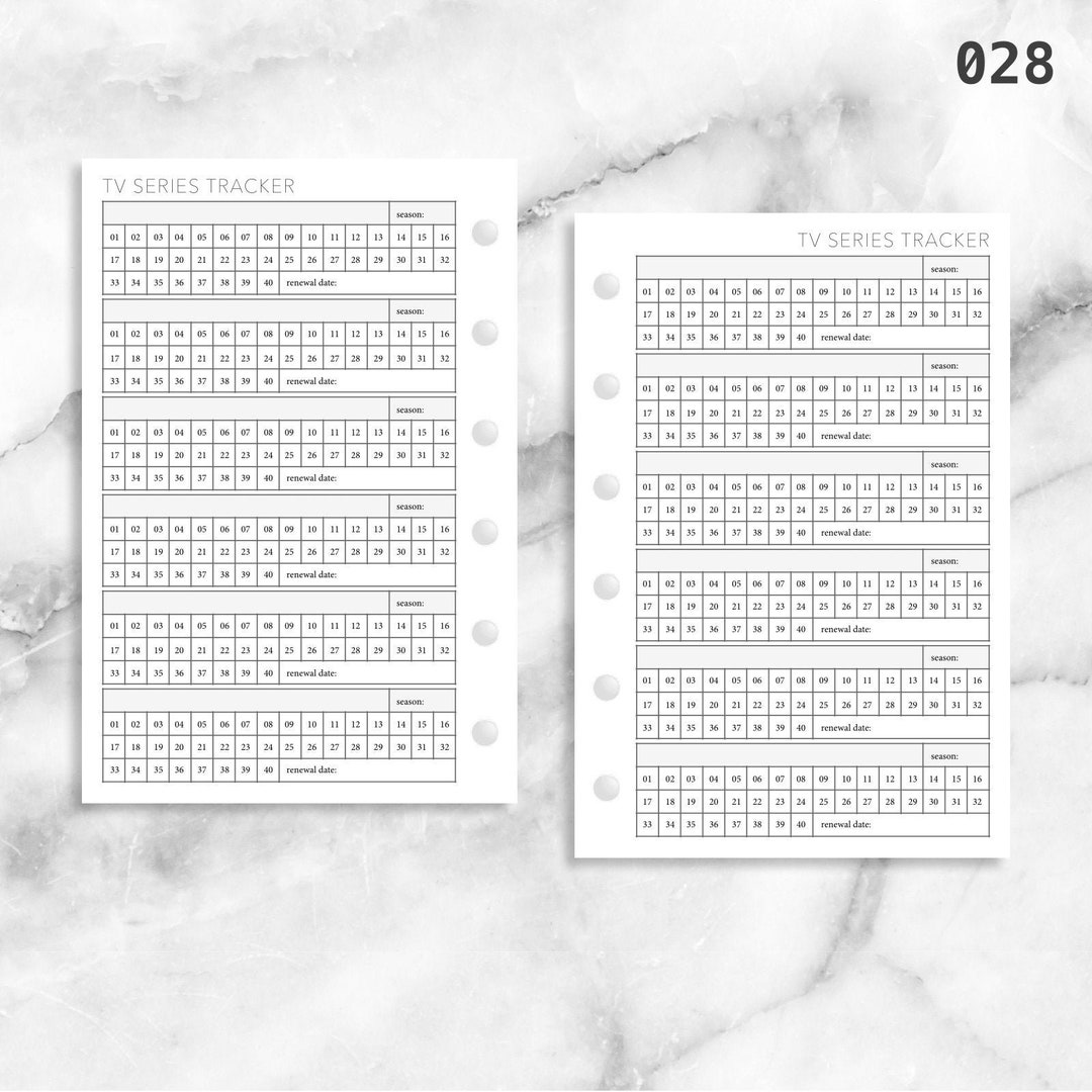 PRINTED 028: Series Tracker Lite CHOOSE SIZE - Etsy