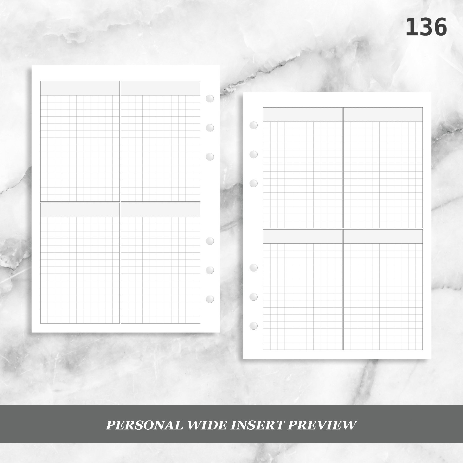 PRINTED 136: Four Vertical Grid Boxes CHOOSE SIZE - Etsy