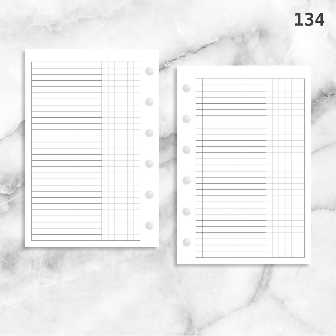PRINTED 134: Running Task List W/ Grid Notes Column CHOOSE SIZE - Etsy