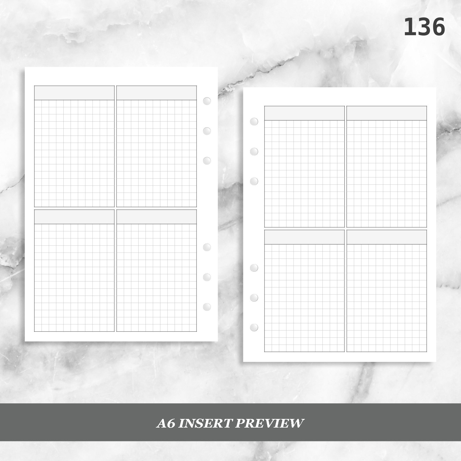 PRINTED 136: Four Vertical Grid Boxes CHOOSE SIZE | Etsy