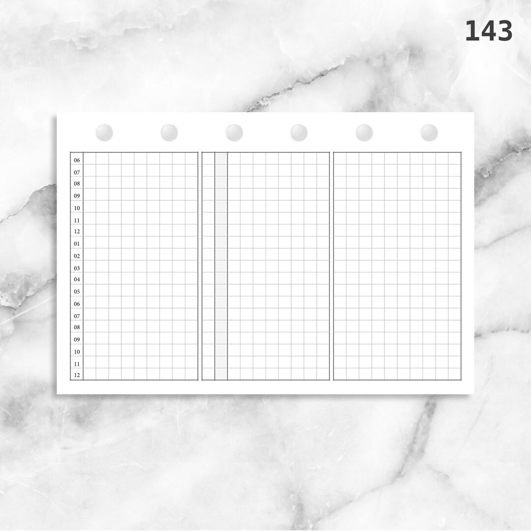 PRINTED 143: Horizontal Daily Timed Schedule W/ Tasks and Notes Column ...