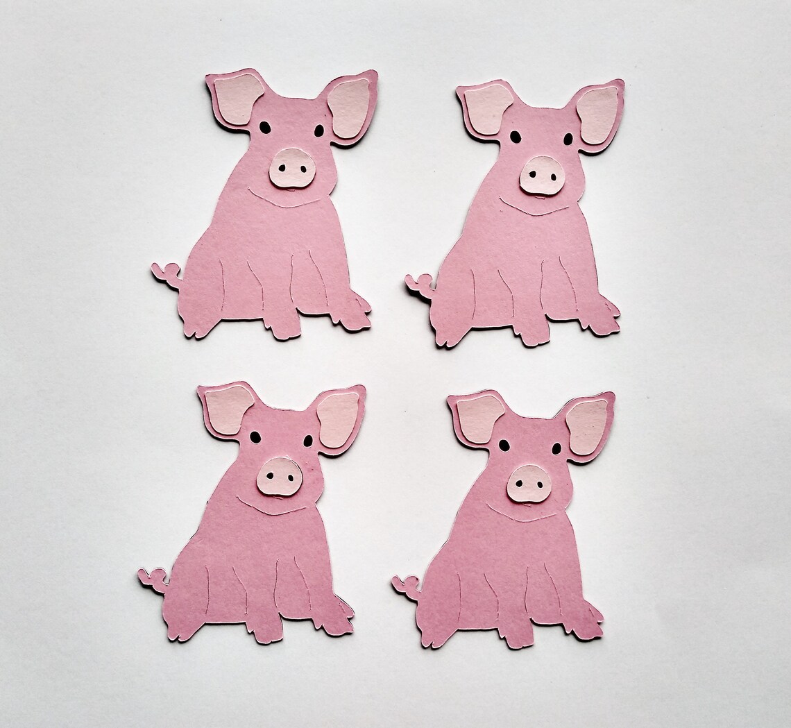 Piglet Die Cut Pig Cutout Paper Pig Set of 4 - Etsy
