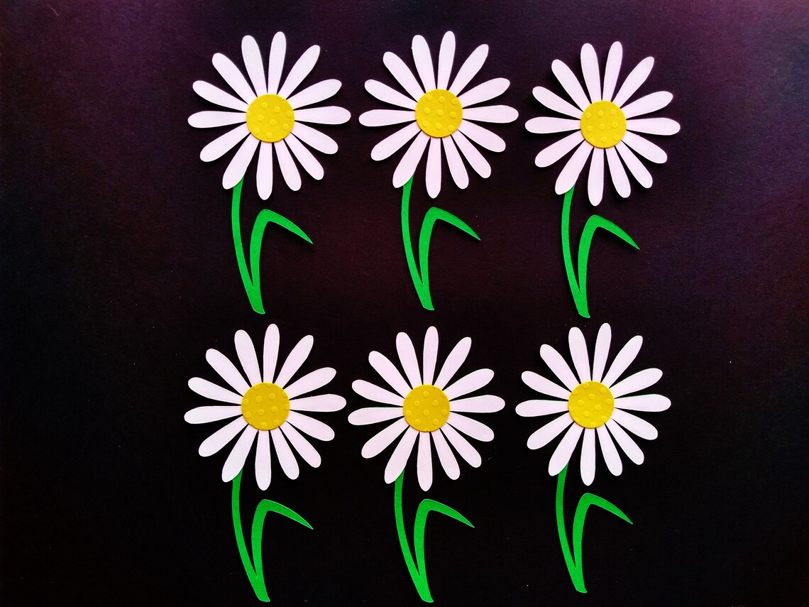 Daisy Die Cut Daisy Flower Paper Daisy Pkg of 6 | Etsy