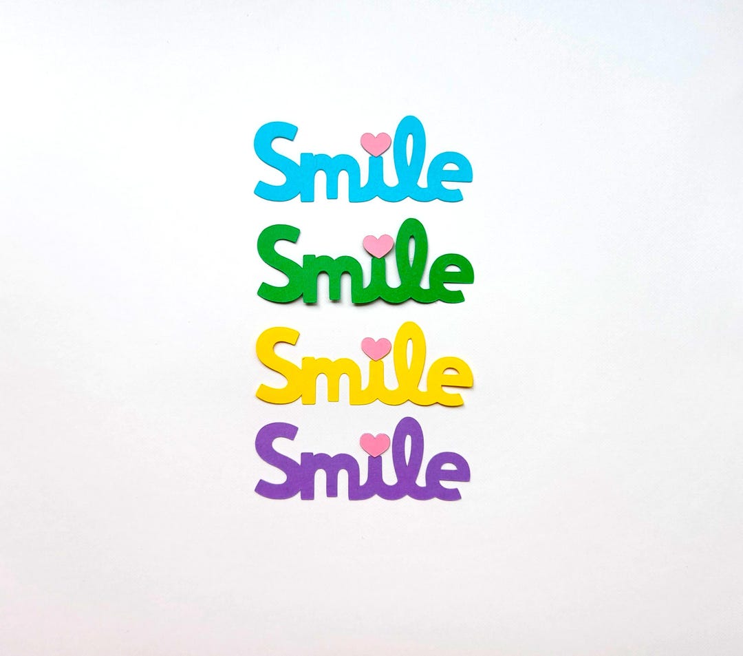 Smile Die Cut, Sentiment, Card Phrase - Set of 4 - Etsy