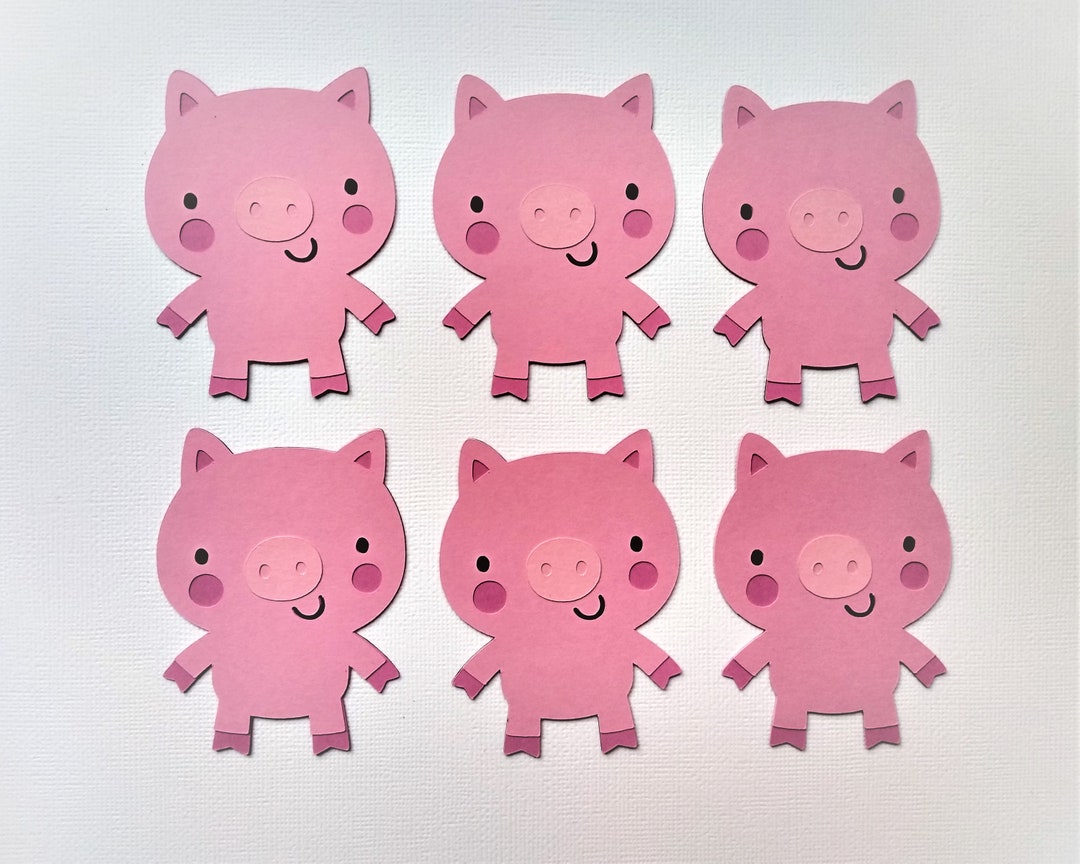 Pig Die Cut, Piglet Decoration, Barnyard Animal - Set of 6 - Etsy