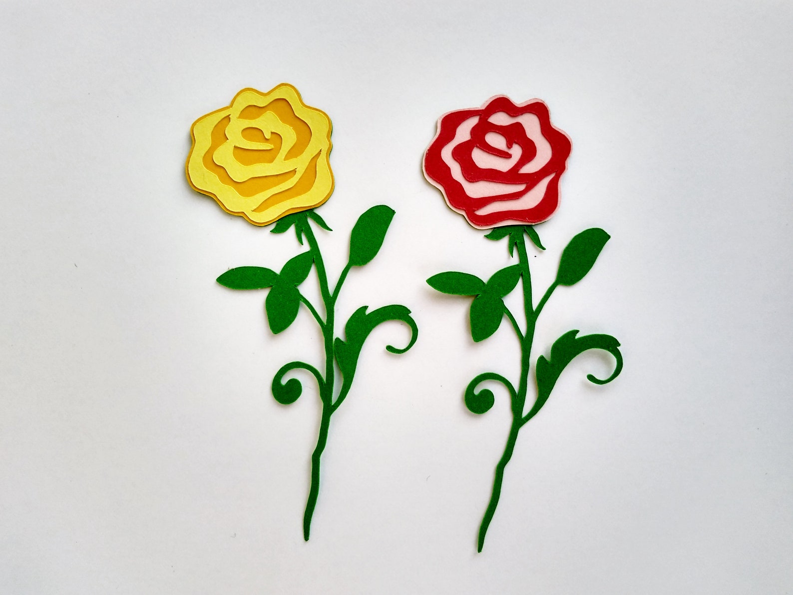 Rose Decorations, Paper Roses, Rose Die Cuts - Set of 6 - Etsy