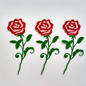 Rose Decorations, Paper Roses, Rose Die Cuts - Set of 6 - Etsy