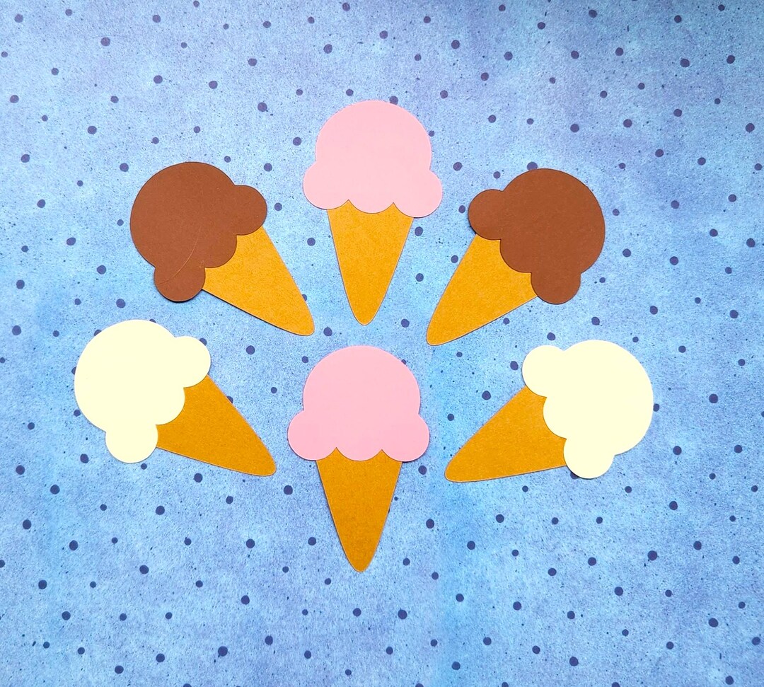 Ice Cream Cone Die Cuts, 65lb Cardstock, Set of 6 - Etsy