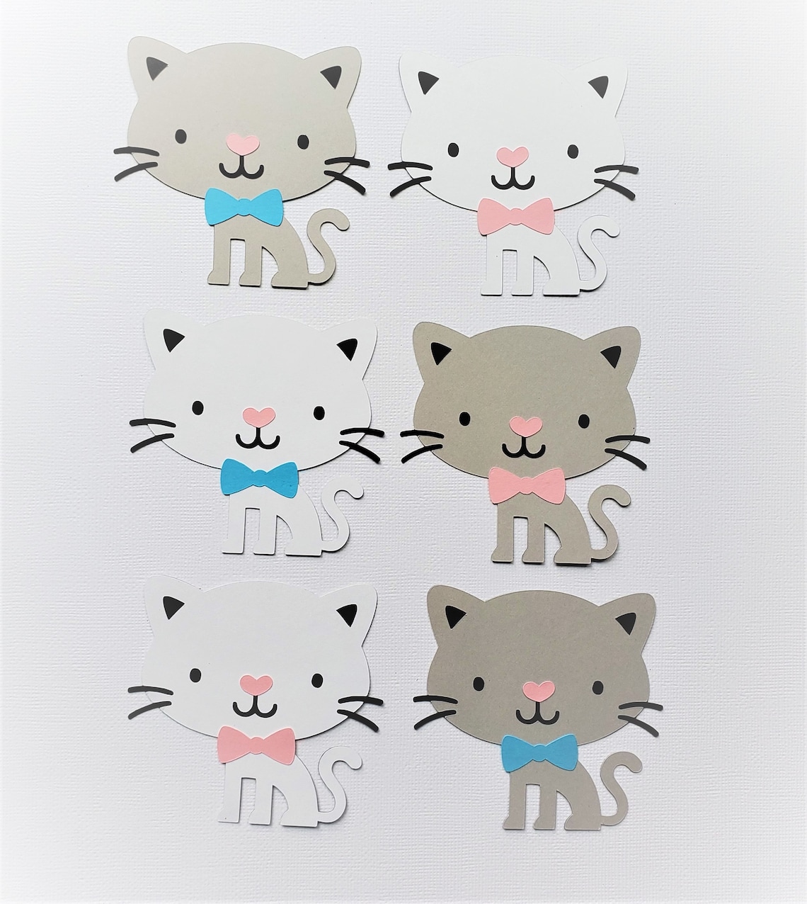 Paper Cat Cat Die Cut Kitten Cutout Paper Kitty Set of 6 | Etsy