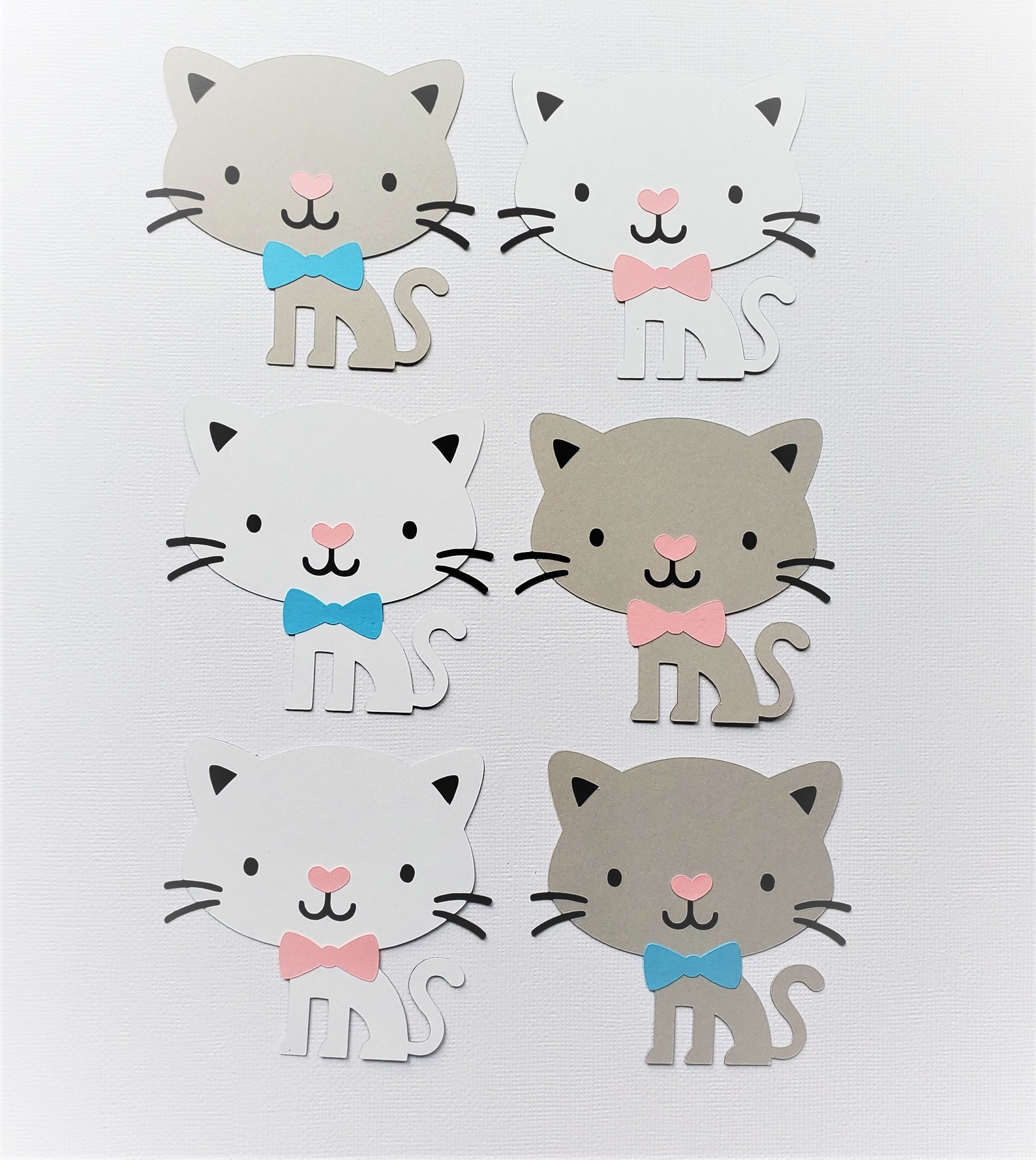 Paper Cat Cat Die Cut Kitten Cutout Paper Kitty Set of 6 | Etsy