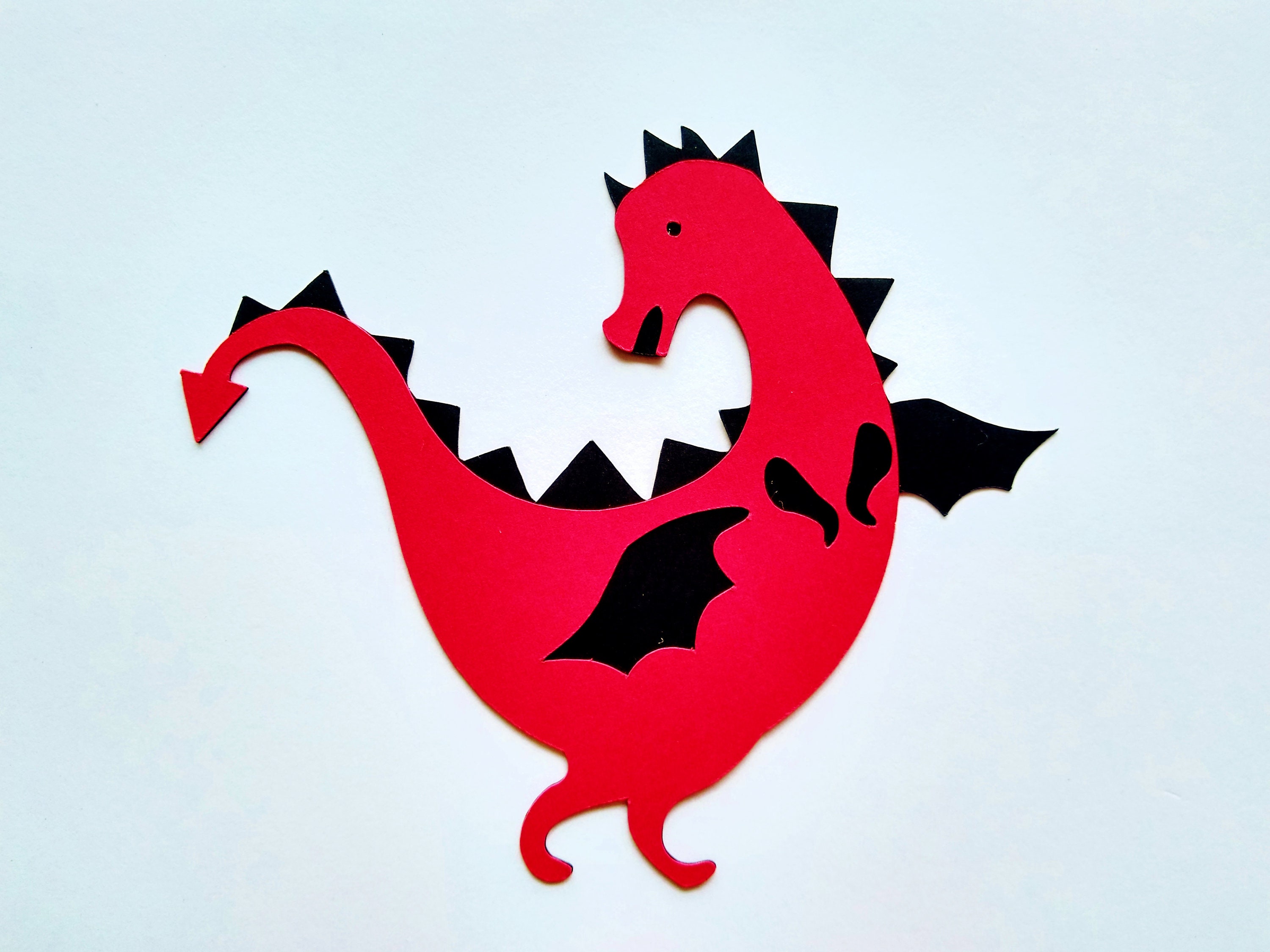 Paper Dragon Dragon Cutout Die Cut Dragon Set of 4 - Etsy