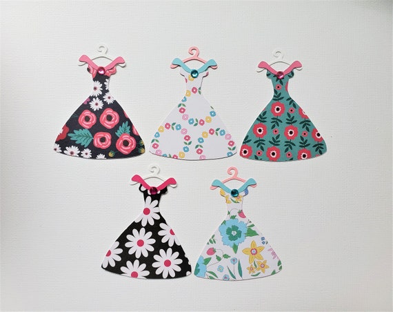 Die Cut Dress Flowered Paper Dress Set of 5 - Etsy