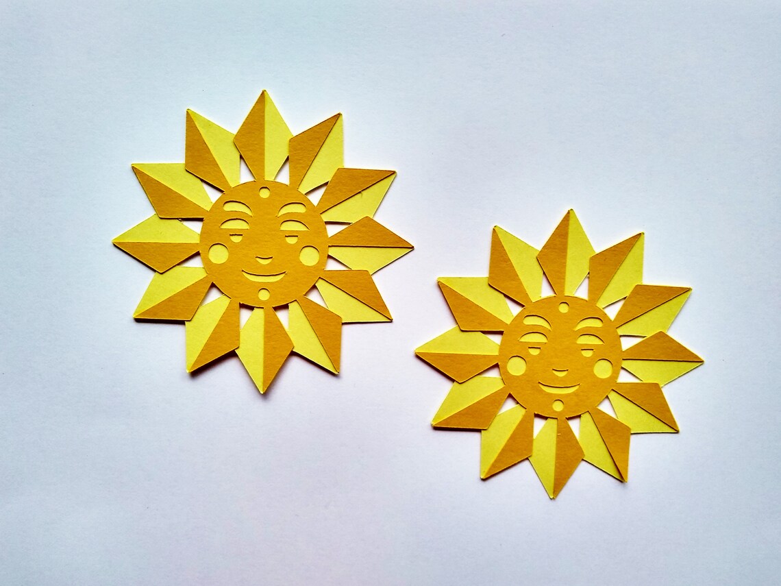 Sun Die Cuts, Cardstock Scrapbook Embellishments (set of 6) - Etsy