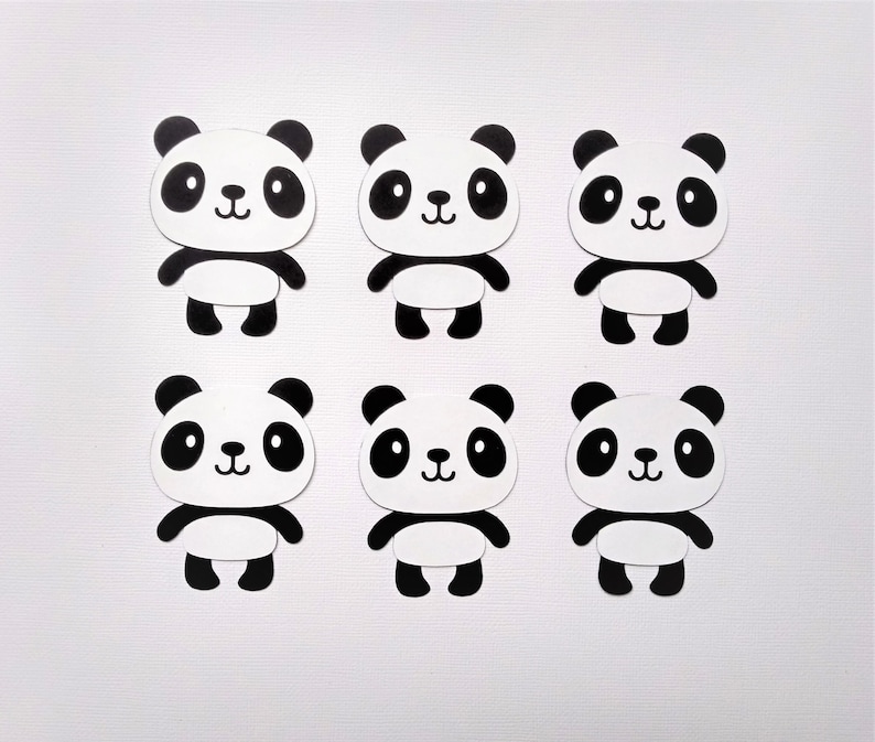 Panda Bear Panda Die Cut Set of 6 | Etsy