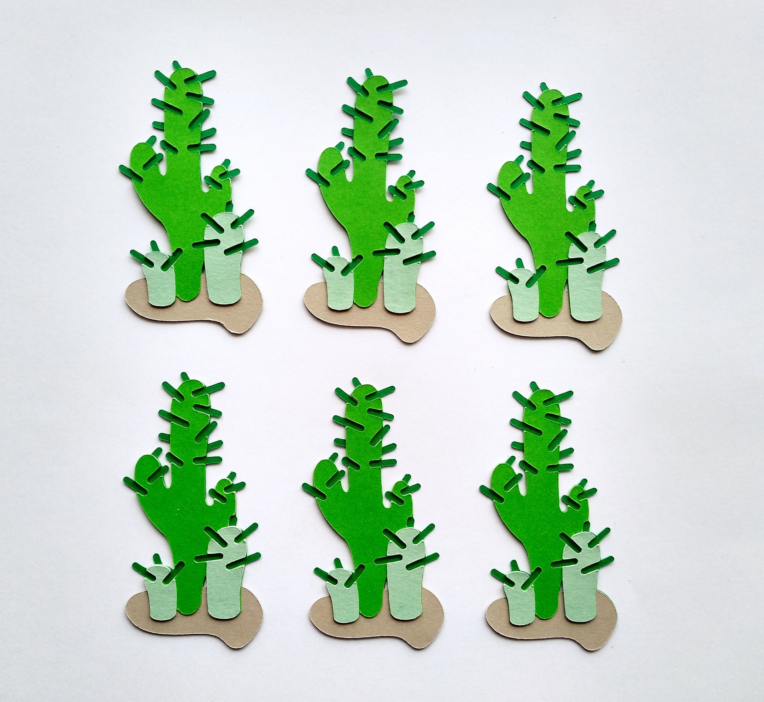 Cactus Party Cactus Cutout Cactus Die Cut Set of 6 | Etsy
