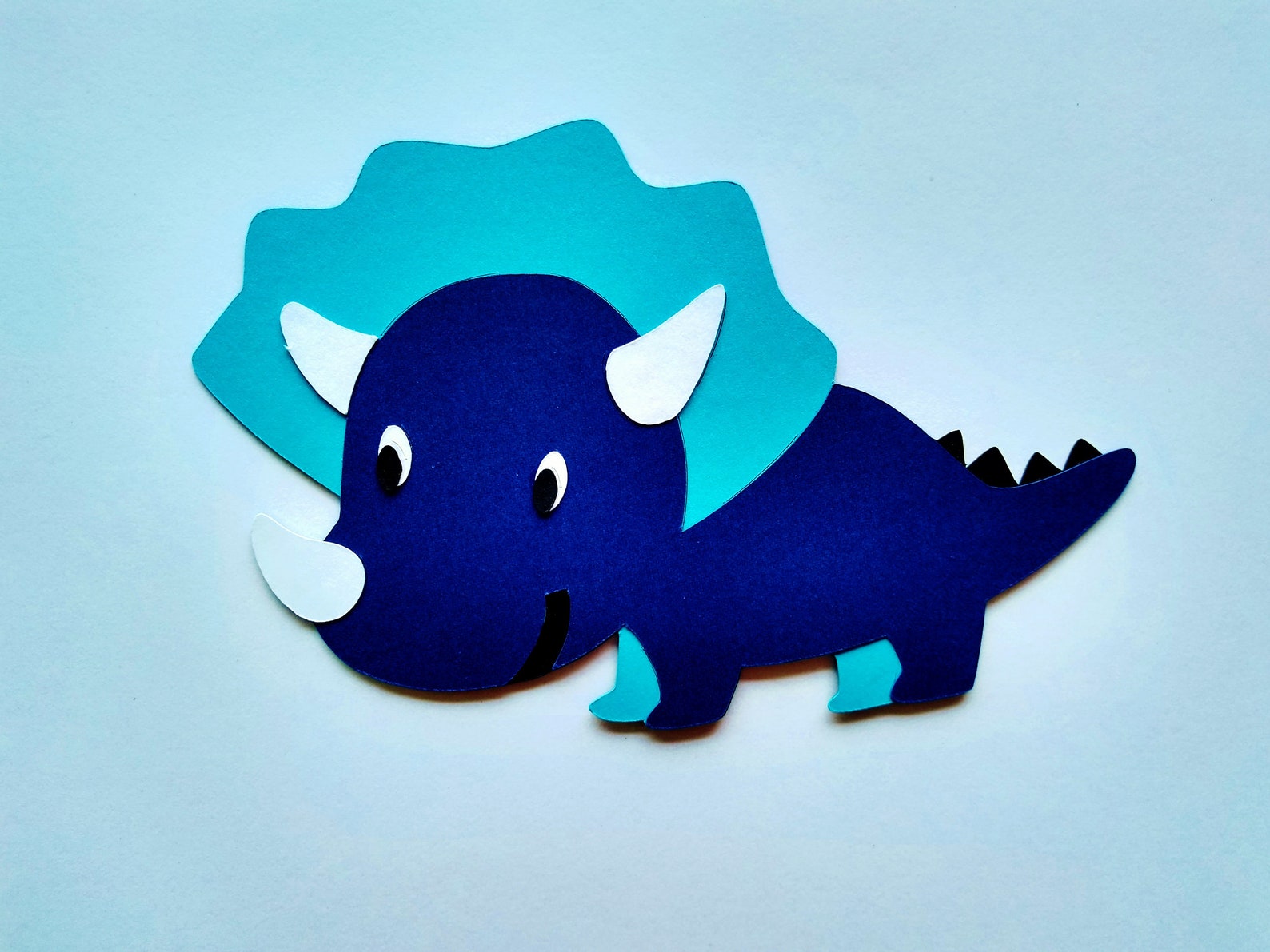 Paper Triceratops Dinosaur Cutout Paper Dinosaur Set of 4 - Etsy