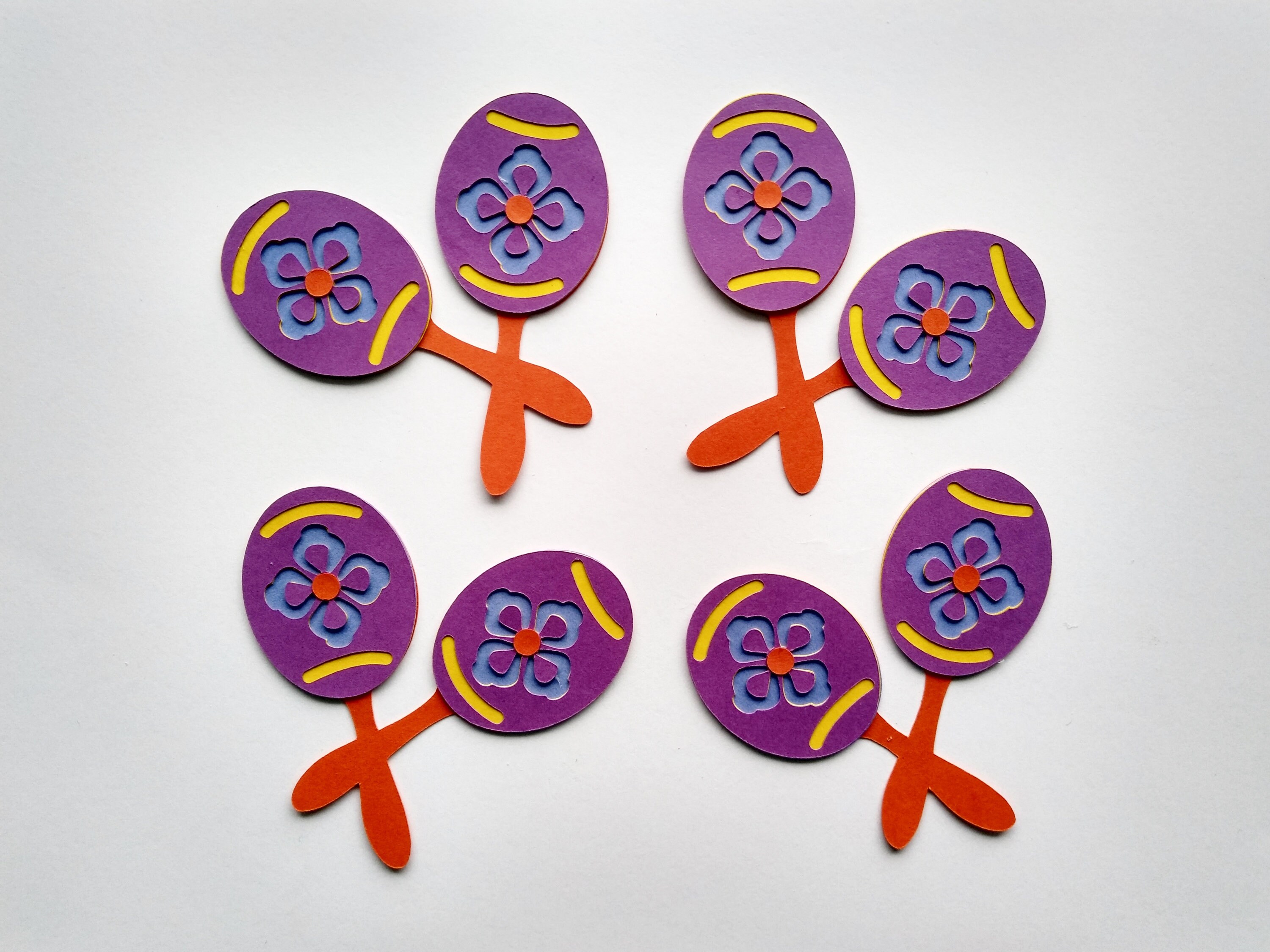 Die Cut Maracas, Paper Maracas - Set of 4 - Etsy