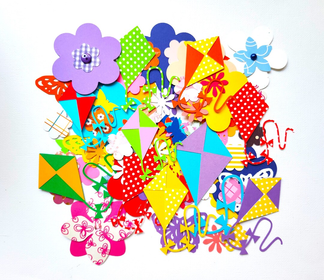 Surprise Bag, Spring Die Cuts, Paper Kites - 50 Plus Pieces - Etsy