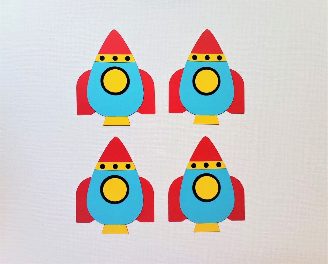 Die Cut Rocket, Rocket Ship, Blast off - Set of 4 - Etsy