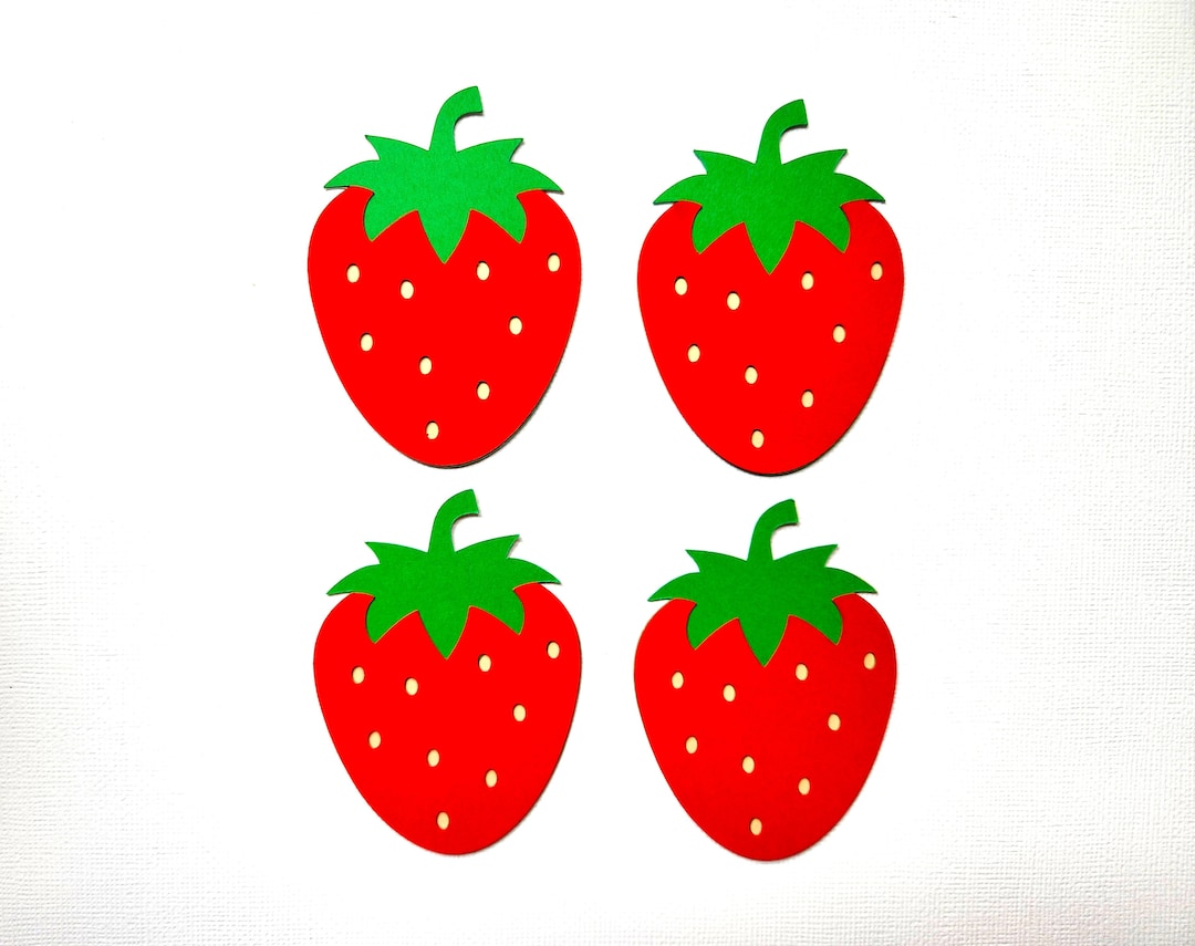 Strawberry Die Cut, Card Decoration, Strawberry Cutout - Set of 4 - Etsy