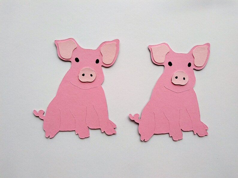 Piglet Die Cut Pig Cutout Paper Pig Set of 4 - Etsy