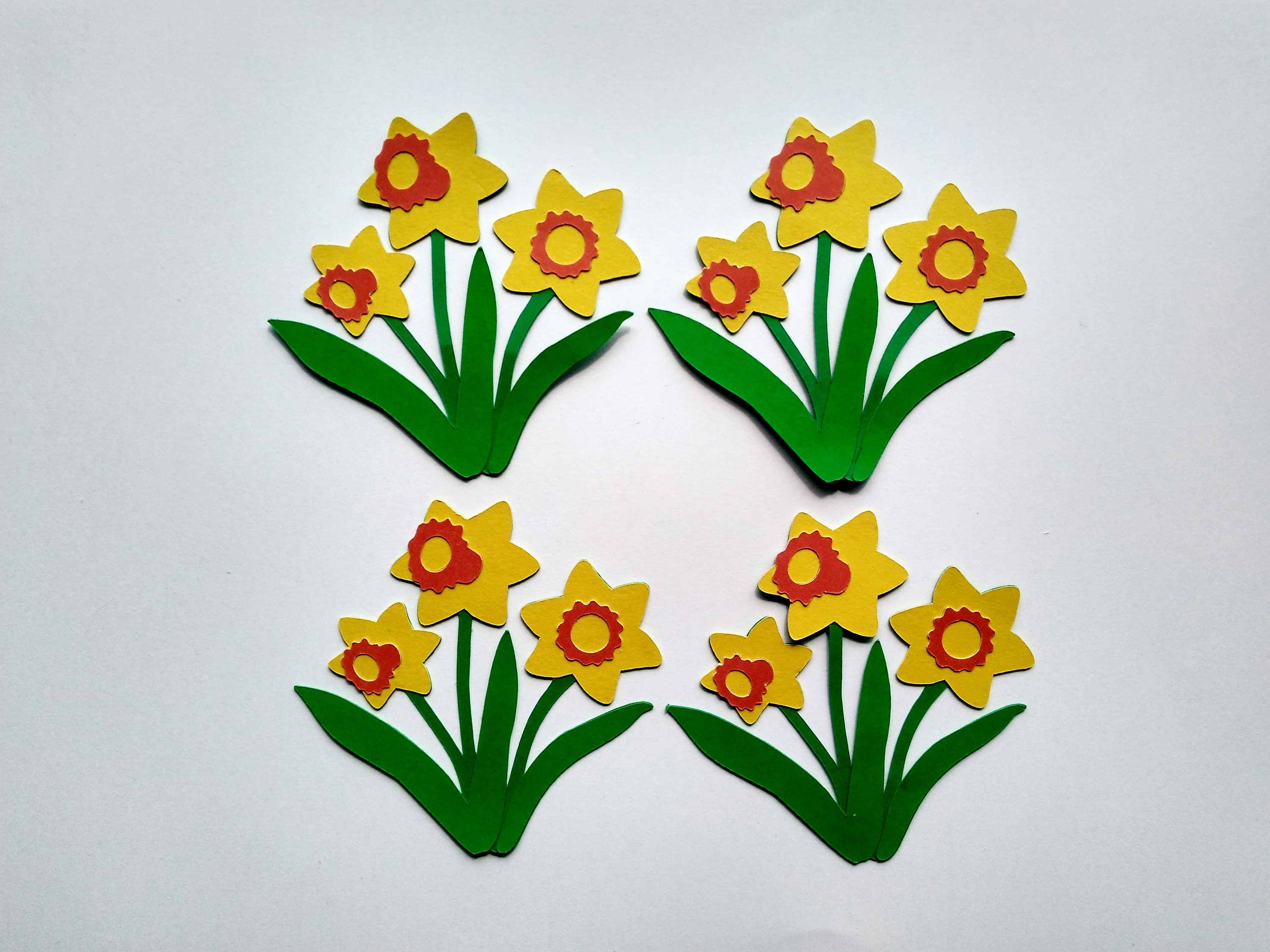 Paper Daffodils Daffodil Die Cut Paper Flowers Set of 4 - Etsy Ireland