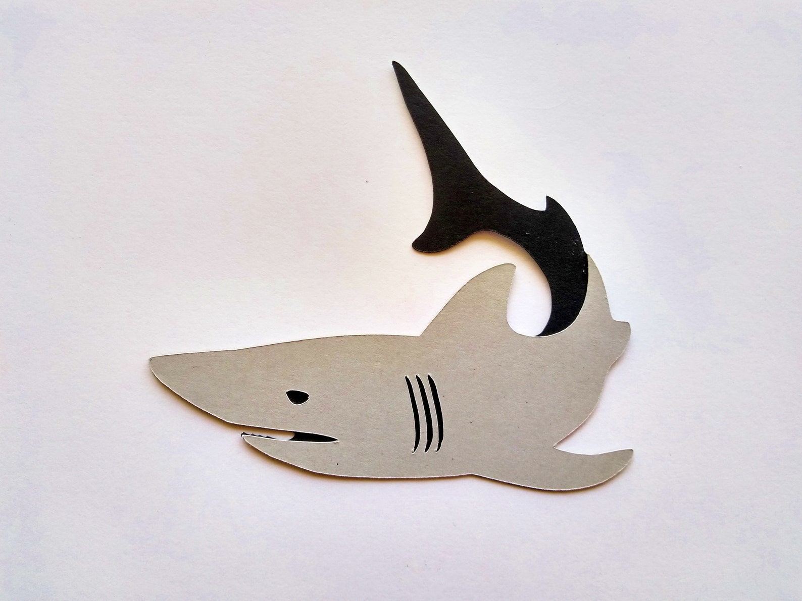 Die Cut Shark Shark Cutout Paper Shark Set of 4 | Etsy