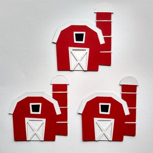 Red Paper Barn, Die Cut Barn, Barn Cutout - Set of 4 - Etsy