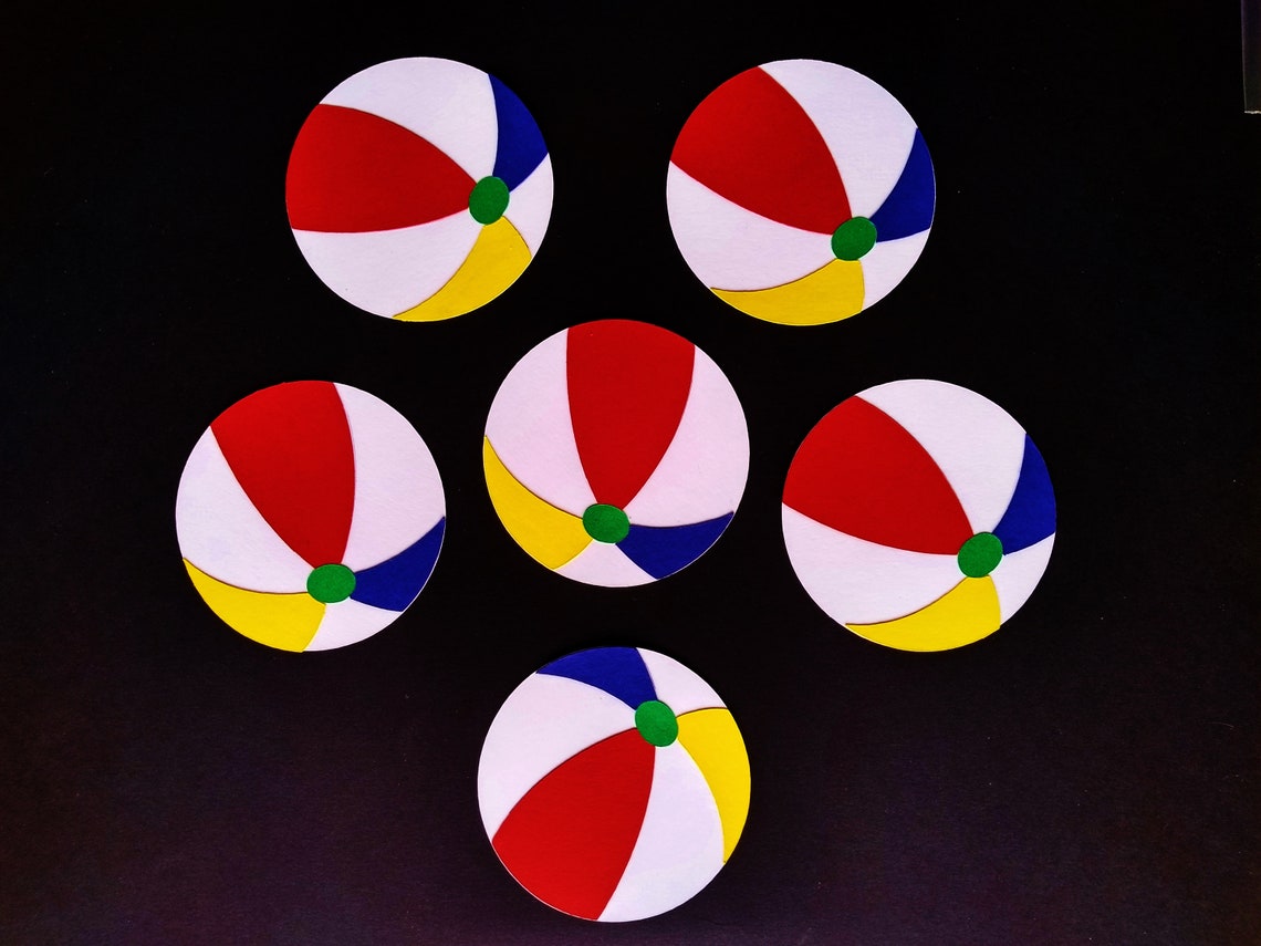 Beach Ball Die Cut, Cardstock Party Decor (set of 6) - Etsy