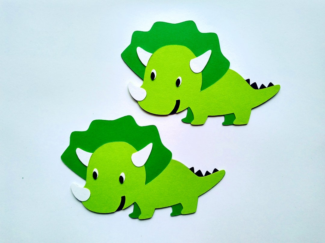 Paper Triceratops, Dinosaur Cutout, Paper Dinosaur - Set of 4 - Etsy