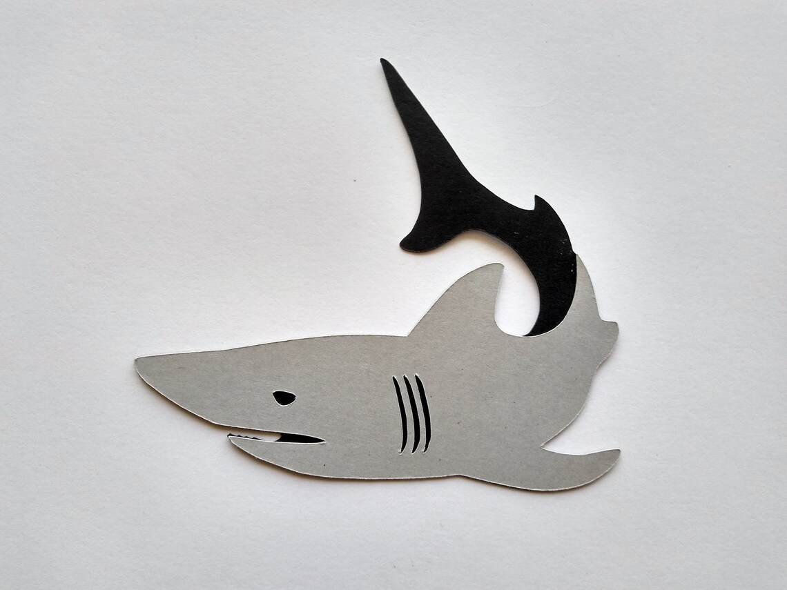 Die Cut Shark Shark Cutout Paper Shark Set of 4 | Etsy