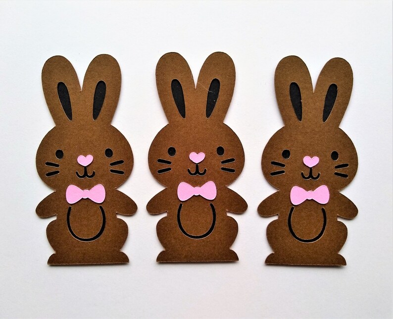 Paper Chocolate Bunny Easter Rabbit Die Cut Pkg of 6 - Etsy