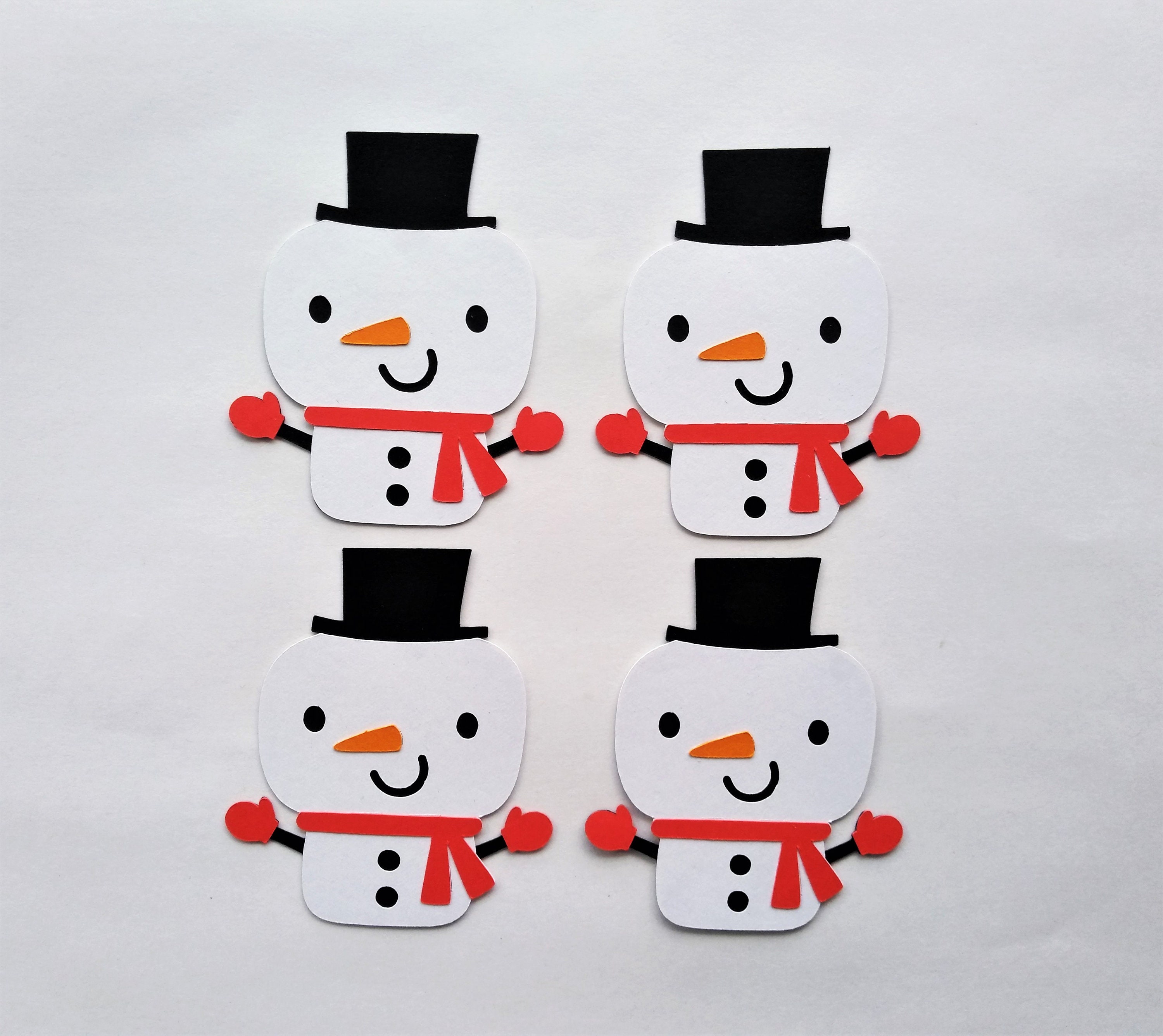 Snowman Die Cut Paper Snowman Decoration Set of 6 | Etsy