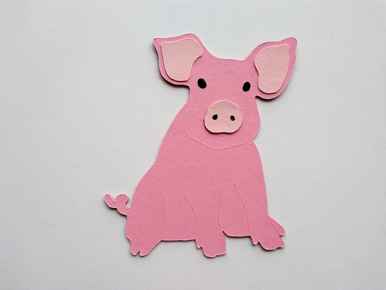 Piglet Die Cut Pig Cutout Paper Pig Set of 4 - Etsy
