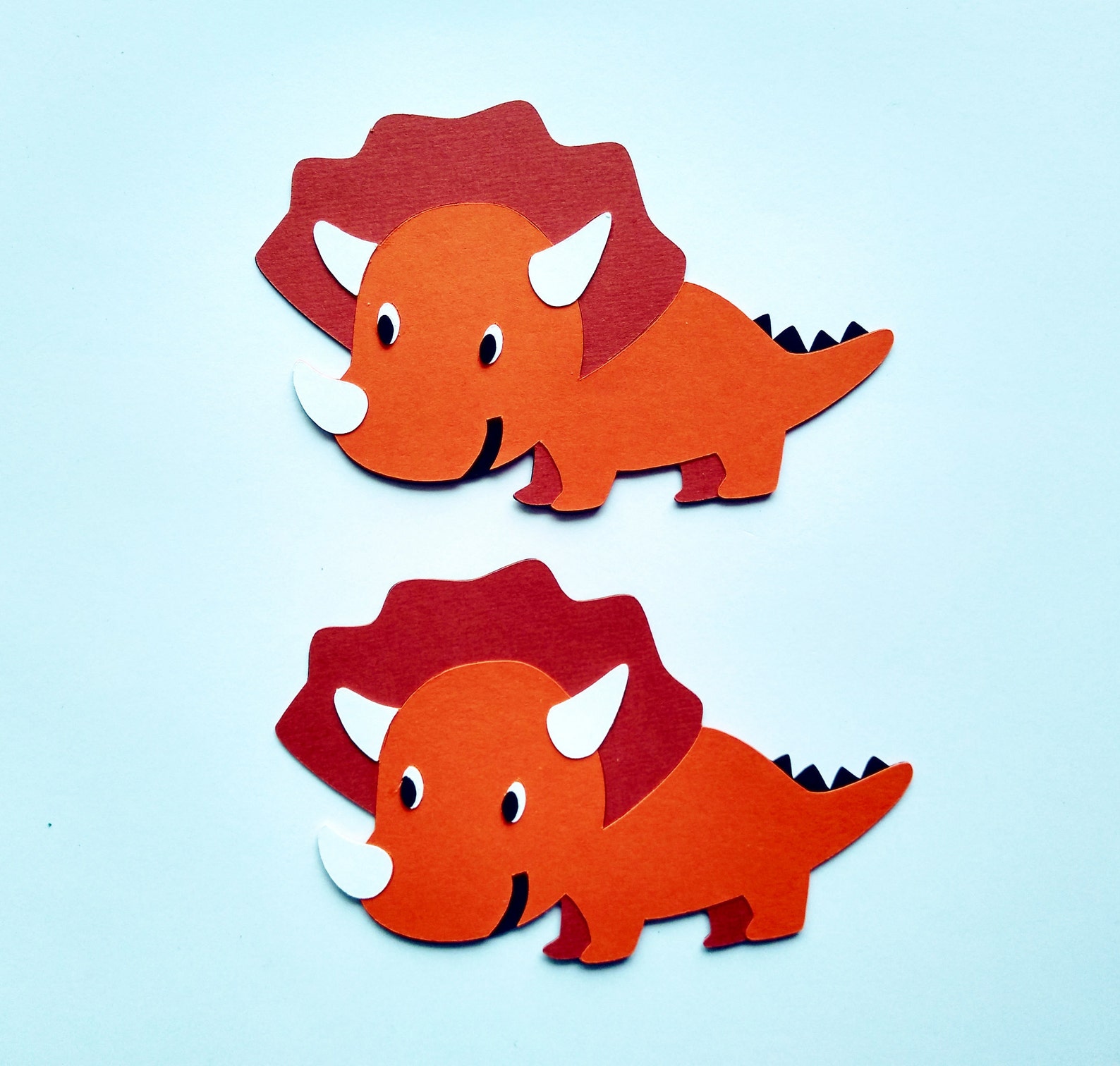 Paper Triceratops Dinosaur Cutout Paper Dinosaur Set of 4 | Etsy