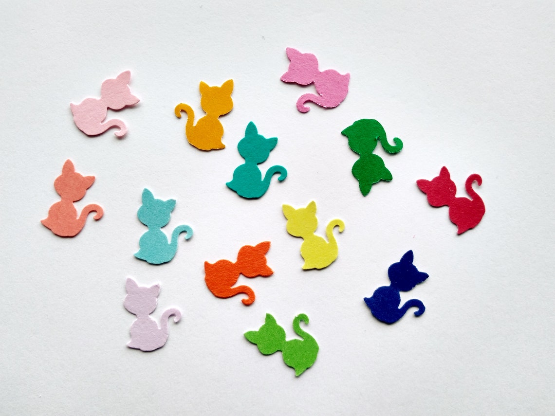 Cat Confetti Kitty Confetti Paper Cats Die Cut Cats - Etsy