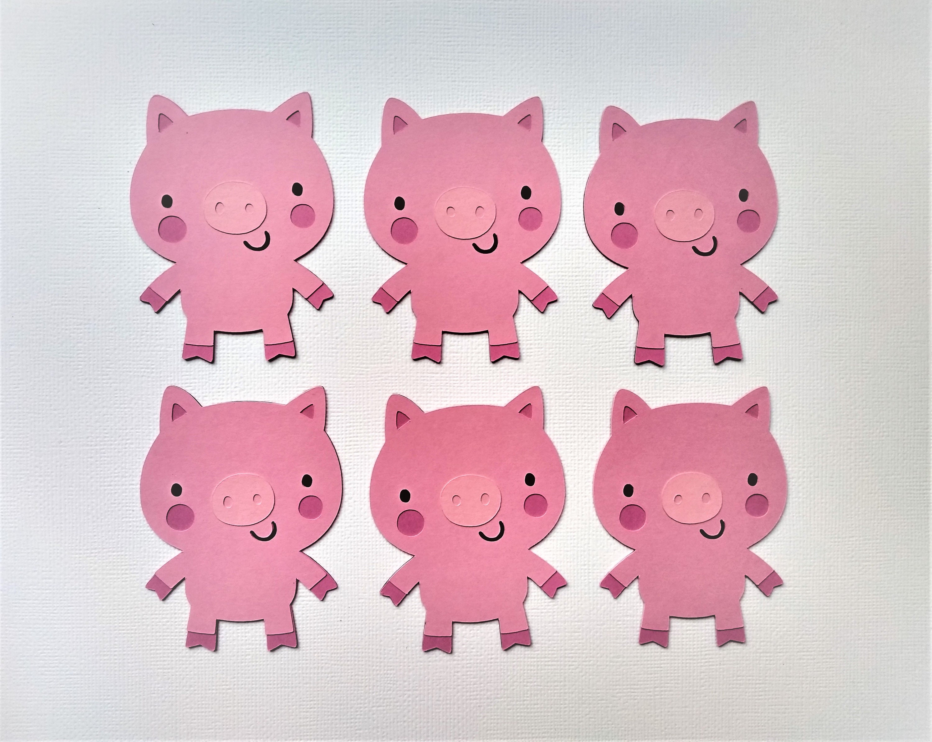 Pig Die Cut Piglet Decoration Barnyard Animal Set of 6 | Etsy