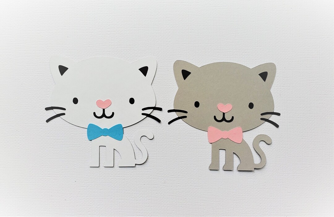Paper Cat, Cat Die Cut, Kitten Cutout, Paper Kitty - Set of 6 - Etsy