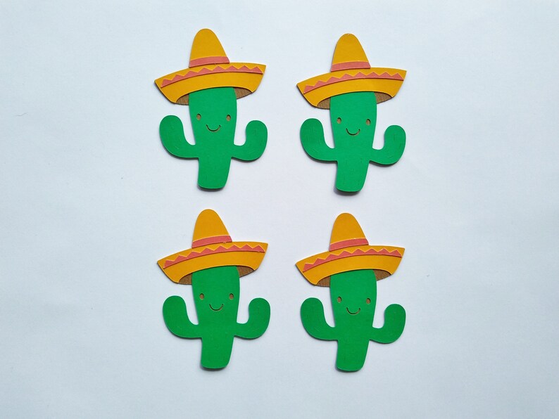 Die Cut Cactus Paper Cactus Fiesta Decor Set of 4 - Etsy