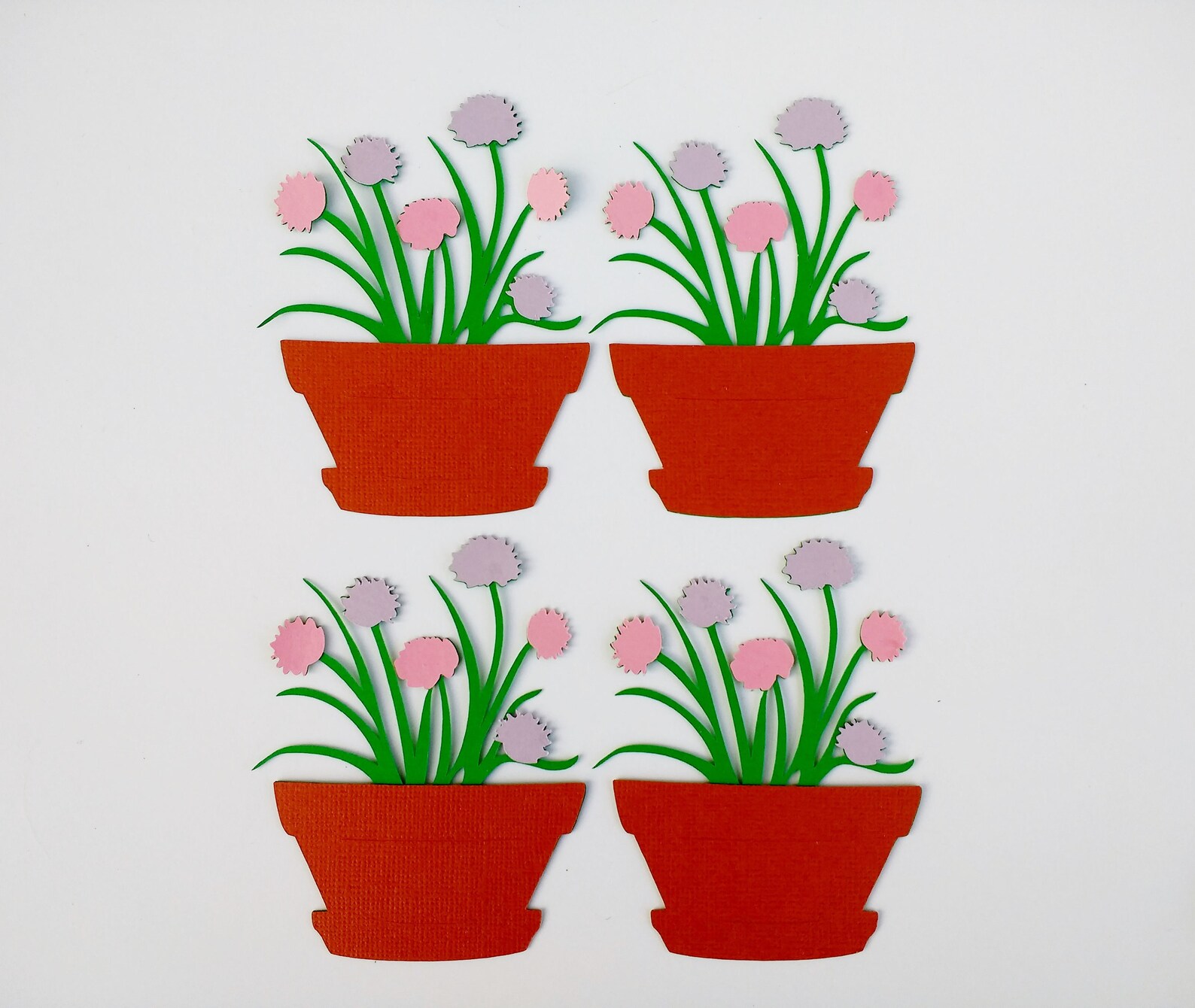 Paper Flower Pot Paper Flowers Flower Die Cuts Set of 4 | Etsy