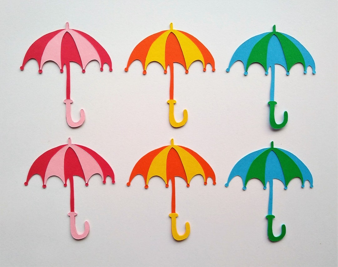 Umbrella Die Cut, Umbrella Decoration, Umbrella Cutout - Set of 6 - Etsy