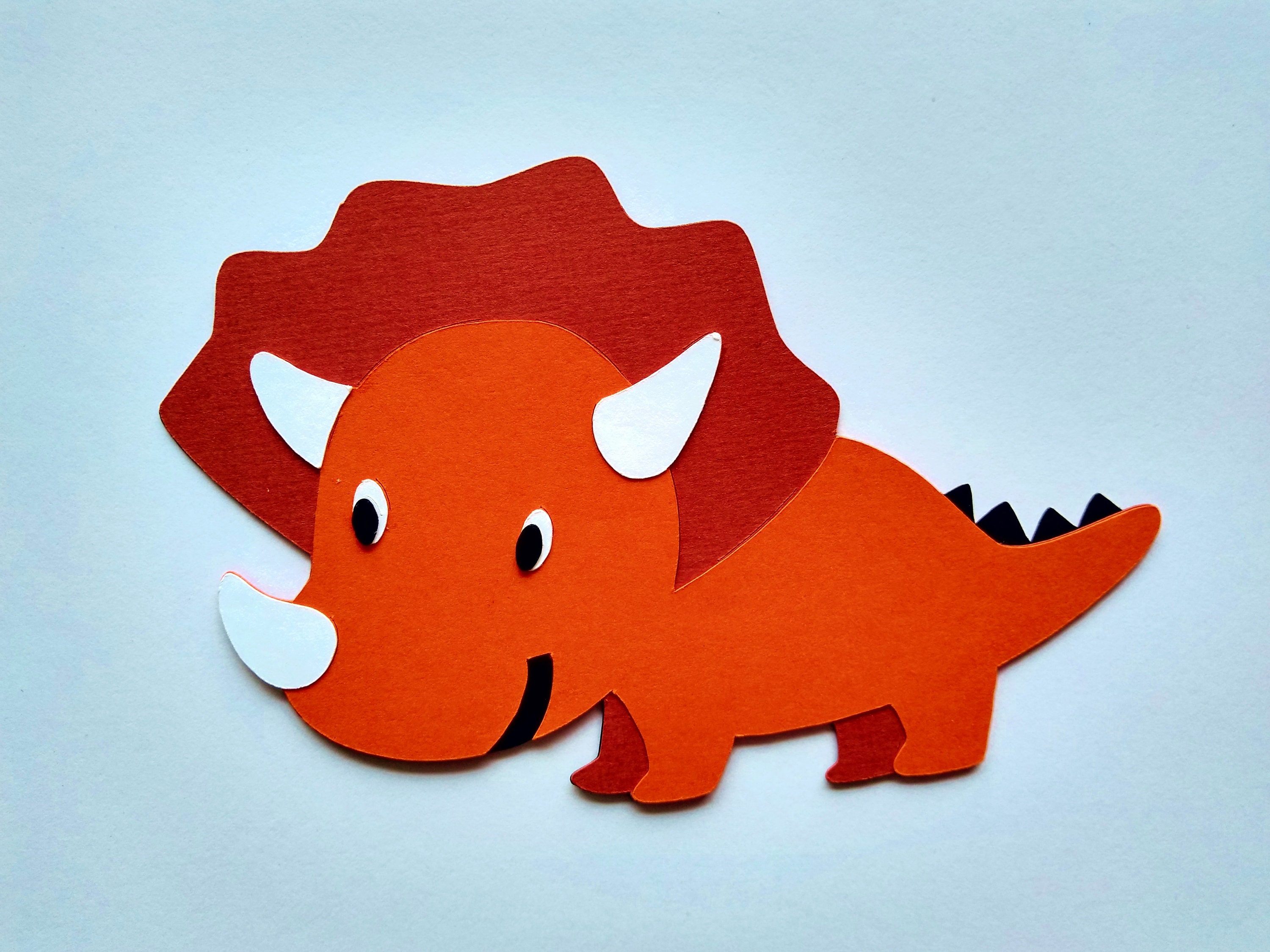 Paper Triceratops Dinosaur Cutout Paper Dinosaur Set of 4 - Etsy