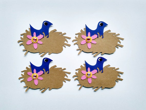 Paper Bird Bird Nest Die Cut Bird in Nest Set of 4 - Etsy