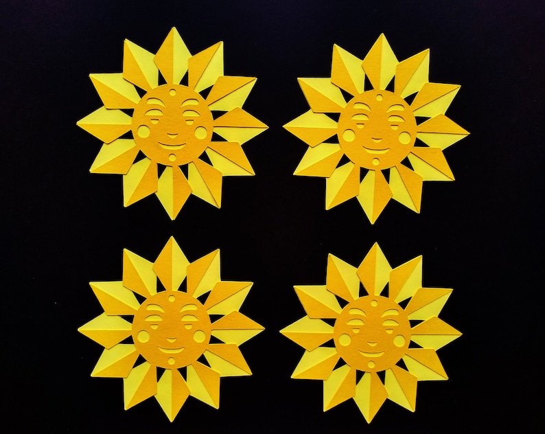 Sun Cutout Sun Die Cut Sun in Splendor Set of 6 | Etsy