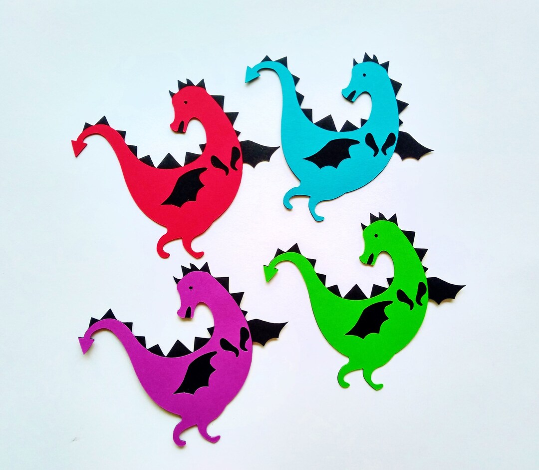 Paper Dragon Cutouts, Party & Scrapbook Embellishments, Set of 4 - Etsy