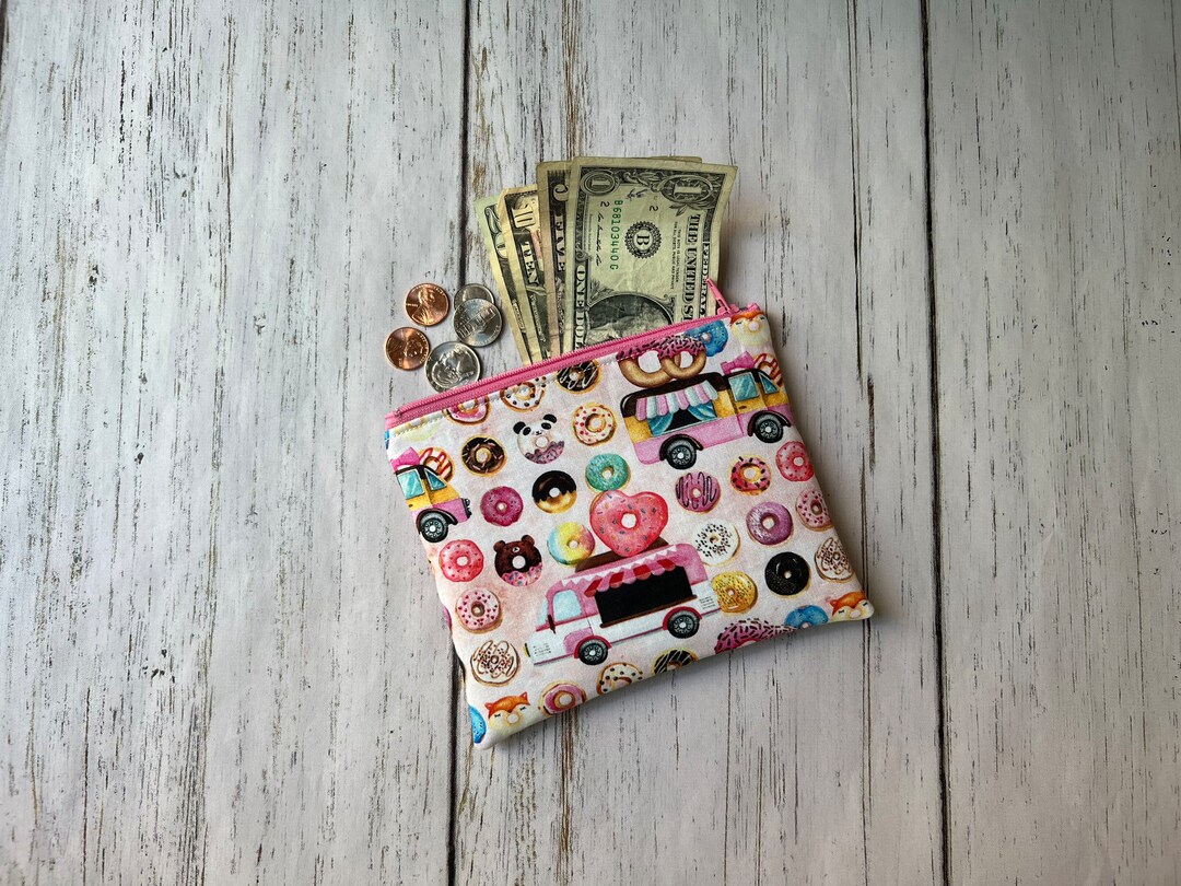Chibi Donut Truck Zipper Pouch, Coin Change Purse, Donuts Friend Gift ...